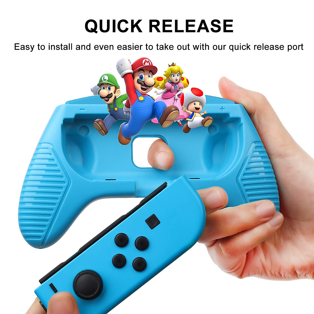 Geserhoo Grip Kit for Nintendo Switch JoyCon Controller - 4 Pack Comfort Game Handle Holder Accessories Fit for Nintendo Switch Controllers (Green&Pink&Yellow&Blue)