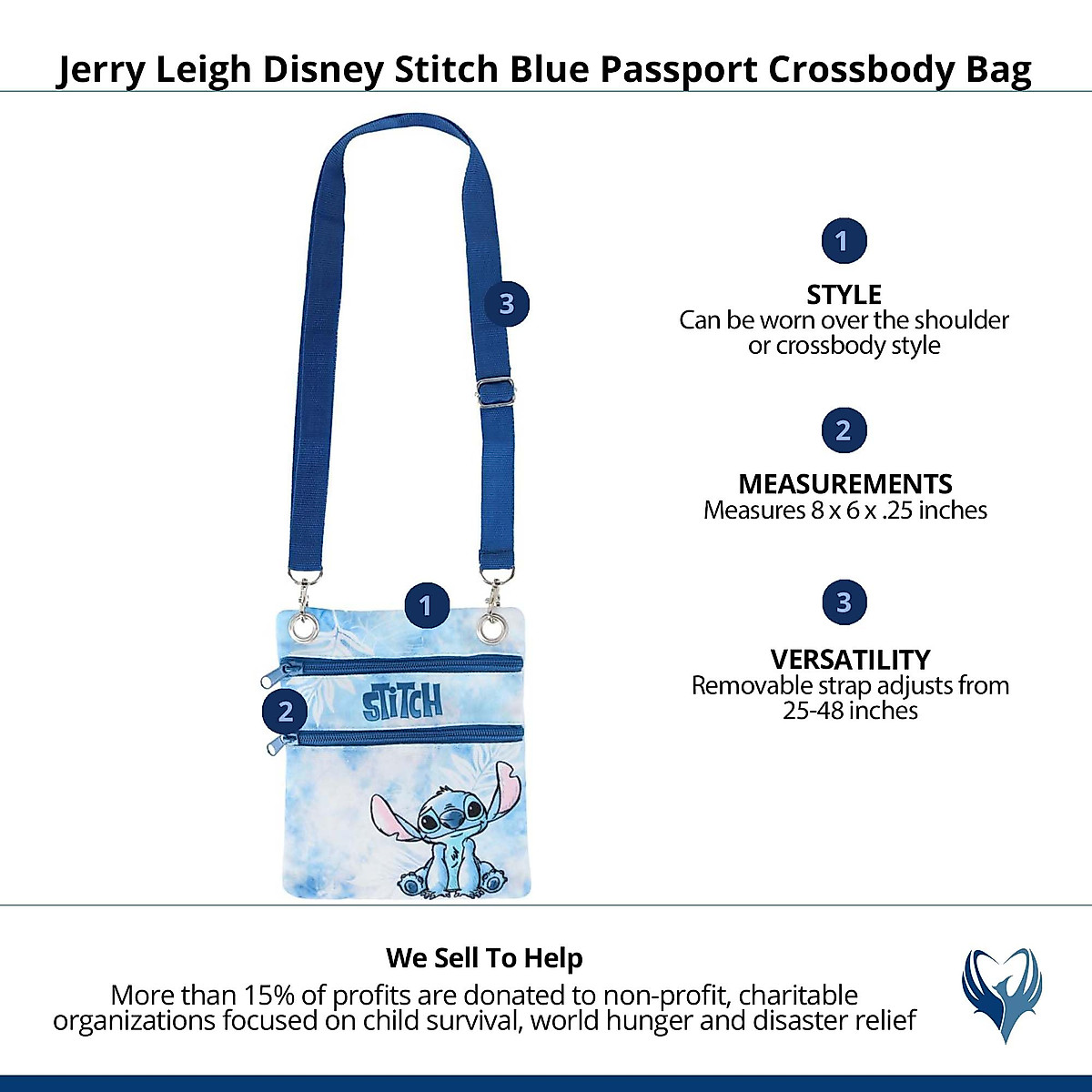 Disney Passport Bag Crossbody Travel Stitch Sitting