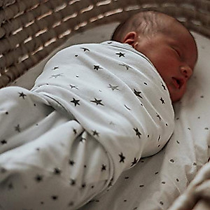 Ely's & Co. Adjustable Swaddles for Newborn, Baby Swaddles 0-3 Months, Velcro Swaddle Sack for Baby Girl/Boy, 2 Pack (Grey Star)