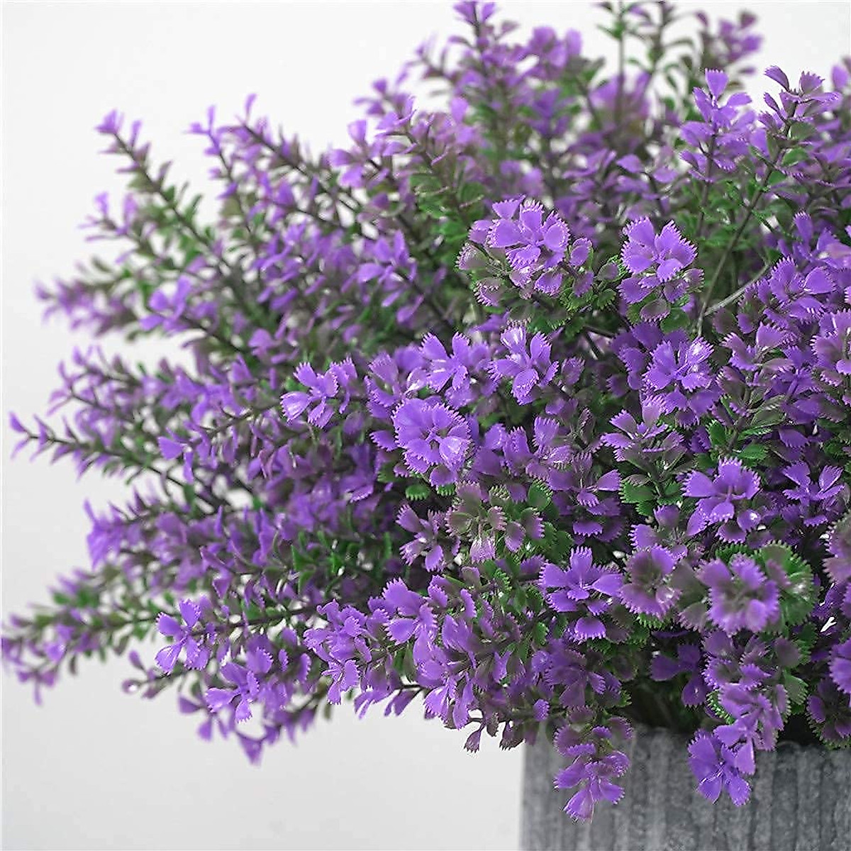 Milk&Honey 4 Bunches Four Leaf Clover Dense Leaves Artificial Plants Greenery for Home Decor Indoor Outdoors Home Garden, Living Room, Dining Table, Bedroom Decoration (Purple), 11.5x11x11 inches