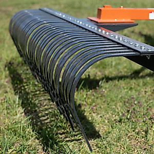 Titan Attachments 3 Point 6 FT Landscape Rake for Compact Tractors, Fits Category 1 Hookup, Tow-Behind Garden Tool, Landscaper, and Grass Comb