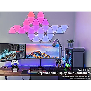 OAPRIRE Dual Controller Holder Gaming Accessories, Suitable for Almost All Controllers, Controller Stand for Xbox ONE PS4 PS5 STEAM PC (Crystal Clear)