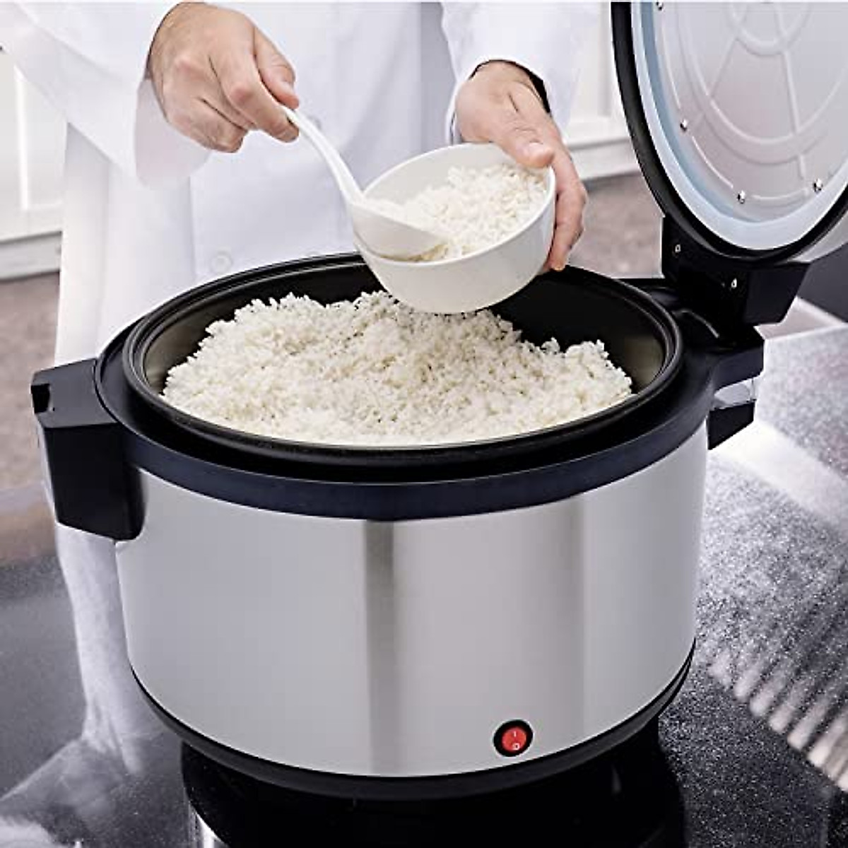 Commercial Electric Rice Warmer - Large Capacity Stainless Steel 60 Cup Rice & Soup Warmer Pot (Not a Rice Cooker) - Non Stick & Forms a Tight Seal to Keep Rice Fluffy for 12 Hours