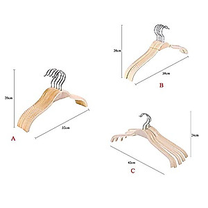 Ochine 1 Pack Wooden Coat Hangers Wood Suit Hangers Children's Closet Clothes Hangers Smooth Finish Solid Wood Coat Hanger with Non-Slip Strip for Camisole, Jacket, Pant, Dress Clothes Hangers
