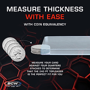 BCW Thick Card Topload Holder | Holds Relic, Patch, and Jersey Cards | Protective Card Sleeves for Collectibles and Trading Cards | Protective Rigid Plastic Display Card Holder (240 pt. / 7 MM)