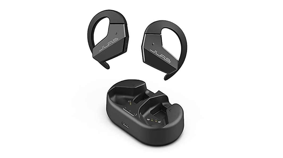 JLab Open Sport Open-Ear Earbuds | Safe, Secure Fit for Sport