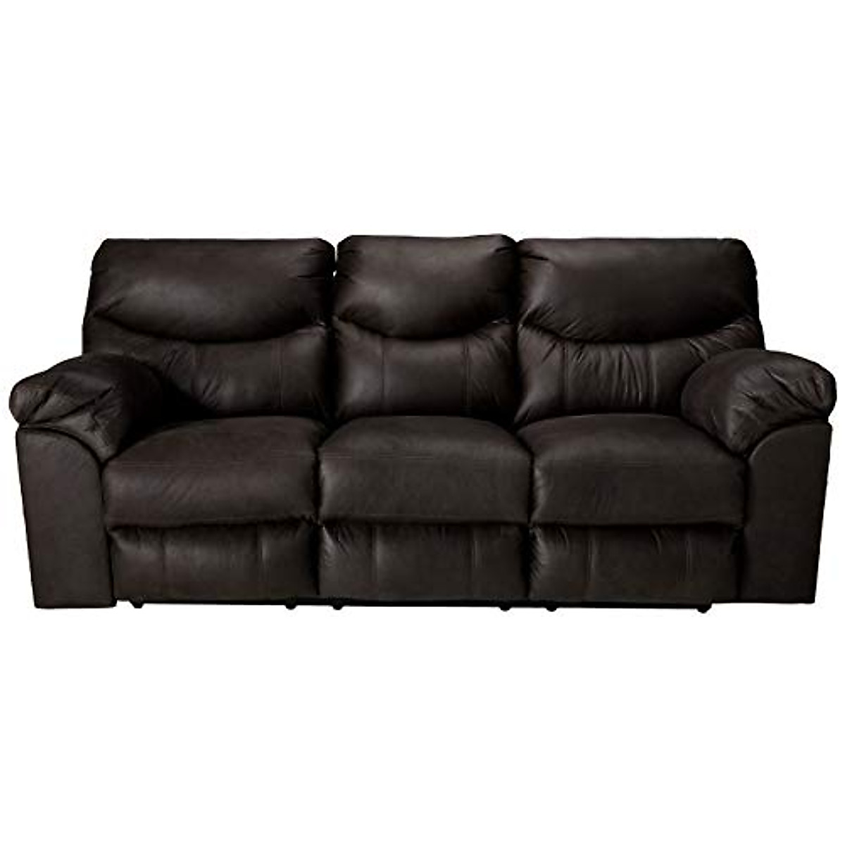 Signature Design by Ashley Boxberg Oversized Faux Leather Manual Pull Tab Reclining Sofa, Dark Brown