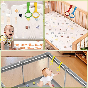 4 Pack Baby Toddler Crib Pull Ring Baby Bed Stand Up Rings Kids Walking Training Tool