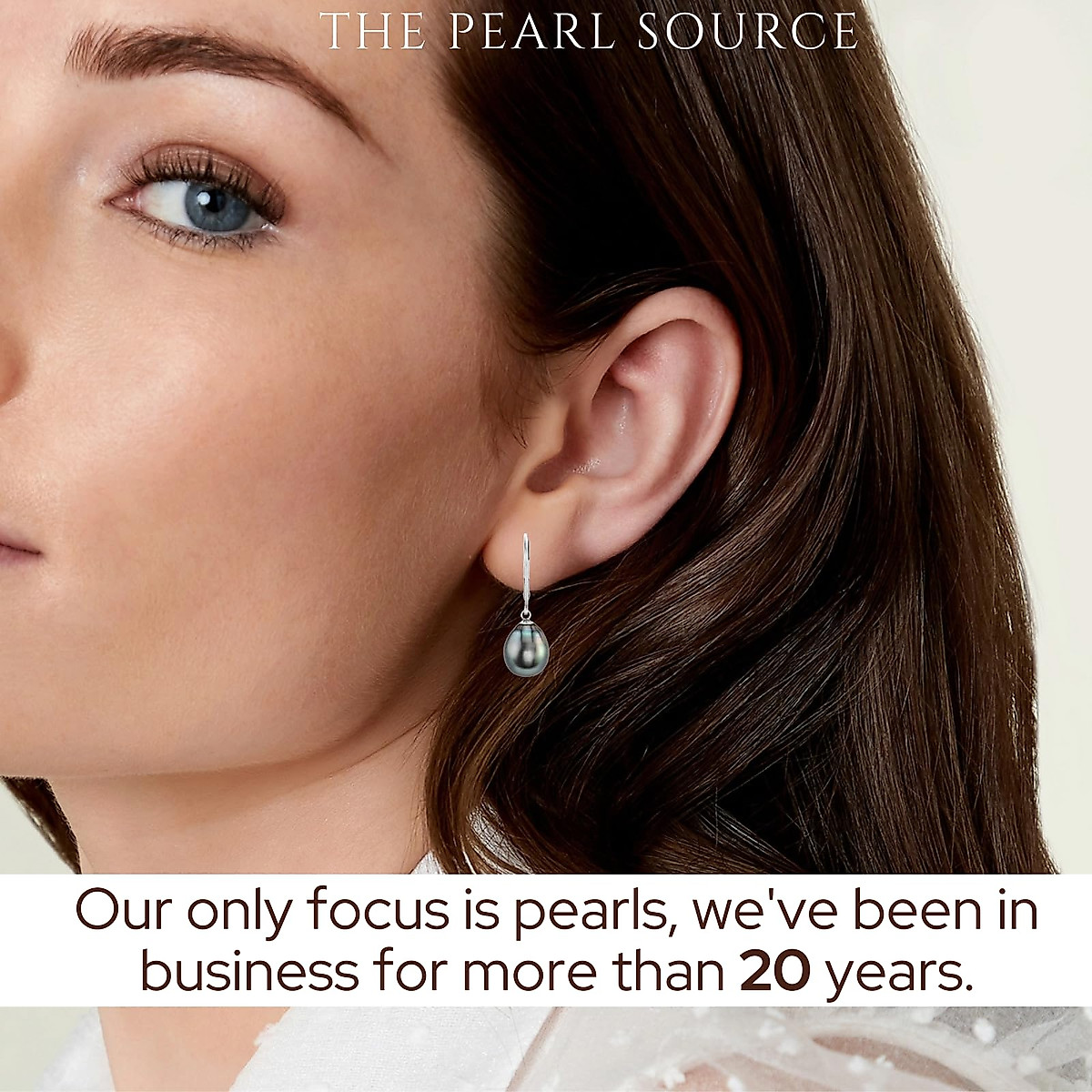 THE PEARL SOURCE Tahitian Real Pearl Earrings for Women - 14k Gold Leverback Earrings | Hypoallergenic Earrings with Genuine Drop Shape Tahitian Cultured Pearls, 11-12mm