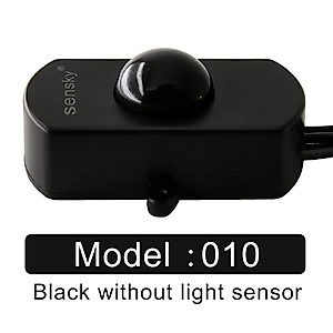 SENSKY BS010H DC 12V to 30V 3A Mini Pir Motion Sensor Switch,Occupancy Sensor Switch for Gun Safe, Kitchen Cabinet, Pantry, Closet led Lighting (Black-without Light Sensor)
