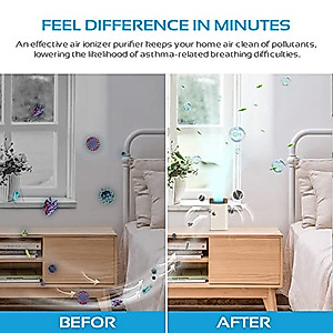 Raycono Pluggable Small Air Purifier, Small Room Wall Air Sanitizer for Pets, Office, Kitchen, Ozone Free, Removal of Odors, Dust, Portable Mini Air Cleaner