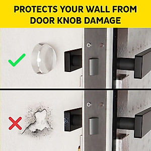 Door Stoppers Wall Protector - Durable Door Stops for Wall with Strong Adhesive - Easy to Install Wall Protectors from Door Knobs Damage (4 Pack, Clear)