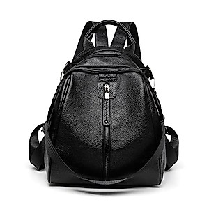 OFIHANLY Small Backpack Purse for Women Shoulder Bag PU Leather Medium Size Fashion Ladies Cute Anti Theft Travel Bag