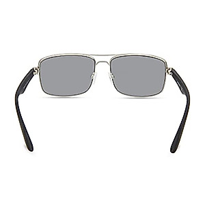 Skechers Men's SEA6164 Rectangular Sunglasses, Matte Light nickeltin, 59mm