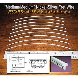 Guitar Fret Wire - Standard Nickel-Silver Medium Gauge - Six Feet