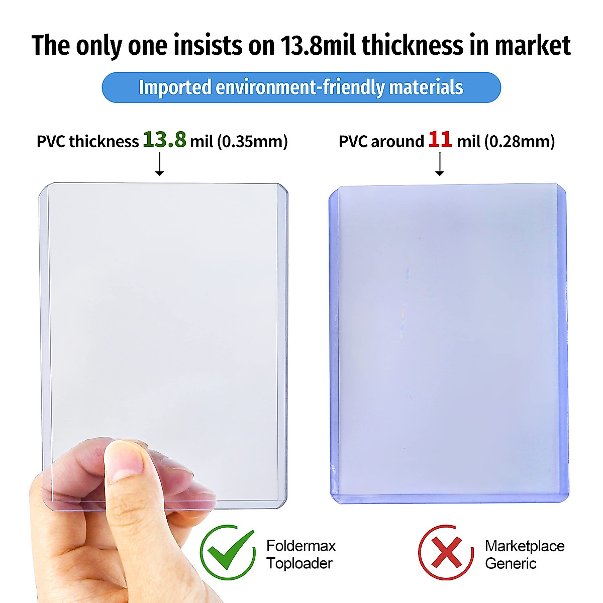 Foldermax Top Loaders Baseball Card Sleeves Trading Card Sleeve Baseball Card Protectors Toploader Card Protectors (30 Count)