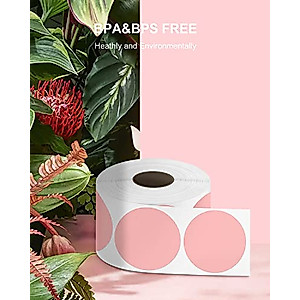 POLONO Shipping Label Printer Pink, 4x6 Thermal Label Printer for Shipping Packages, Commercial Direct Thermal Label Maker, 2" Pink Circle Direct Thermal Labels (750 Labels c