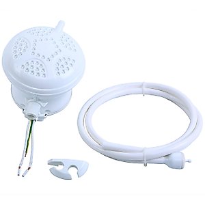 TryE 110V Instant Hot Water Heater, Electric Shower Head Wall Mount Tankless Pool Cabin Water Shower Head Heater with Plastic Tube