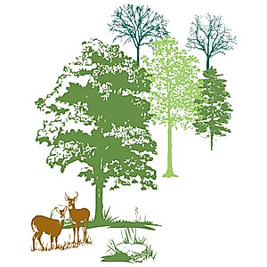 Inkadinkado Trees Mounted Rubber Stamp Set, 8 pc