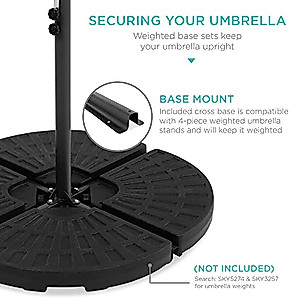 Best Choice Products 10ft Offset Hanging Market Patio Umbrella w/Easy Tilt Adjustment, Polyester Shade, 8 Ribs for Backyard, Poolside, Lawn and Garden - Burgundy