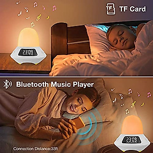 Deerdance White Noise Machine with Alarm Clock, 10 High Fidelity Soothing Sounds with Night Light,Timer and Memory Function, Portable Sleep Sound Machine for Baby Kids Adults