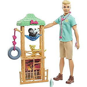 Barbie Careers Doll & Playset, Wildlife Vet Theme with Ken Doll, Furniture & Accessories