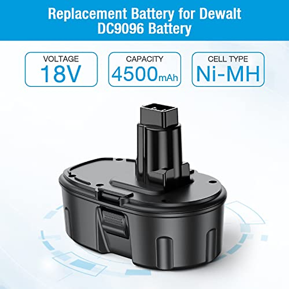 Powerextra 4.5Ah 18V DC9096 DC9098 Replacement Battery Compatible with Dewalt 18 Volt XPR Battery DC9099 DW9095 DW9096 DW9098 DE9038 Cordless Power Tools