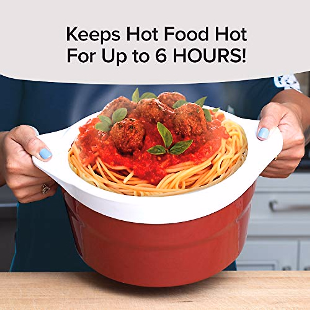 BulbHead Nancy Fuller 6 Hour Bowl AS-SEEN-ON-TV Thermal Insulated Bowl Interior Keeps Food Hot or Cold for 6 Hours–Over 2.25 Qrt. Capacity Feeds–Locking Lid