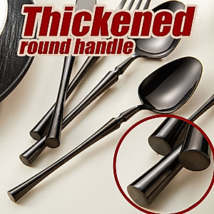 Locci 20 Pieces Silverware Set, Modern Flatware Set for 4,18/10 Stainless Steel Cutlery Set Dishwasher Safe (Gold)