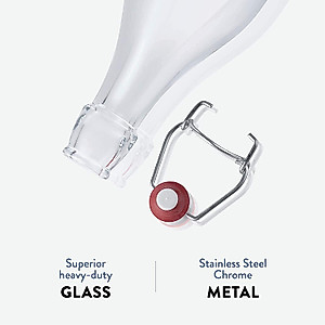 Bormioli Rocco Giara Clear Glass Bottle With Stopper, 33 3/4 oz. (2, Clear)