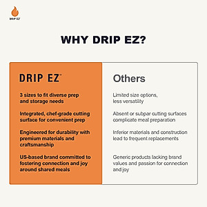 Drip EZ Collapsible BBQ Prep Tub - For Meal Prep, Marinating, Food Storage - Includes Cutting Board & Lid - (1) XL - Orange