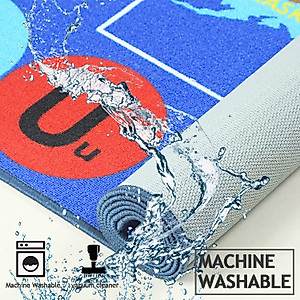 Capslpad Kids Rug USA Map Kids Play Rug 6'6"x 5' Large Size ABC Alphabet Educational Learning Classroom Area Rug Non Skid City Road Car Rug Play Mat for Children Bedroom Playroom Nursery Room