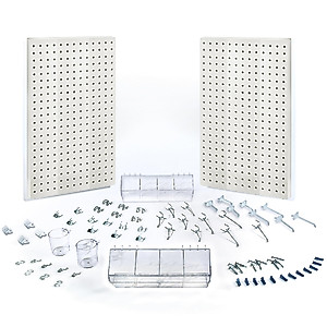 Azar Displays 70-Piece Pegboard Organizer Kits, White