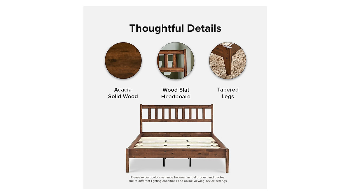 Ted Bed Frame in Walnut - Stylish Mid Century Modern Platform Bed