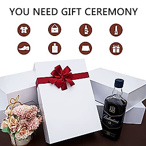 YAWOIRG White Present Box, 5 pack 13x9x4 inches, Extra Large Gift Box for Presents, Empty Magnetic Gift Box with Lid, Square Decorative Gift Boxes for Gift Wrapping, Glossy