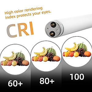 coospider-repta F15T8/DL 6500K 15W 18" T8 Fluorescent Linear Tube Bulb Daylight G13 Base 2 Pack