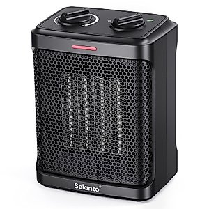 Portable Electric Space Heater for indoor use,1500W Ceramic Portable Heater with 4 Modes, Safety & Fast - Quiet Heat, Small Mini Electric Heater for Indoor Office Room Desktop Home Use (Matte black)