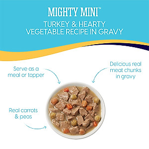 Solid Gold Lil' Boss Wet Dog Food, Turkey and Hearty Vegetable Recipe, Puppy & Adult Dogs of All Activity Levels, Toy and Small, 3.5 oz Cup, 12 Count