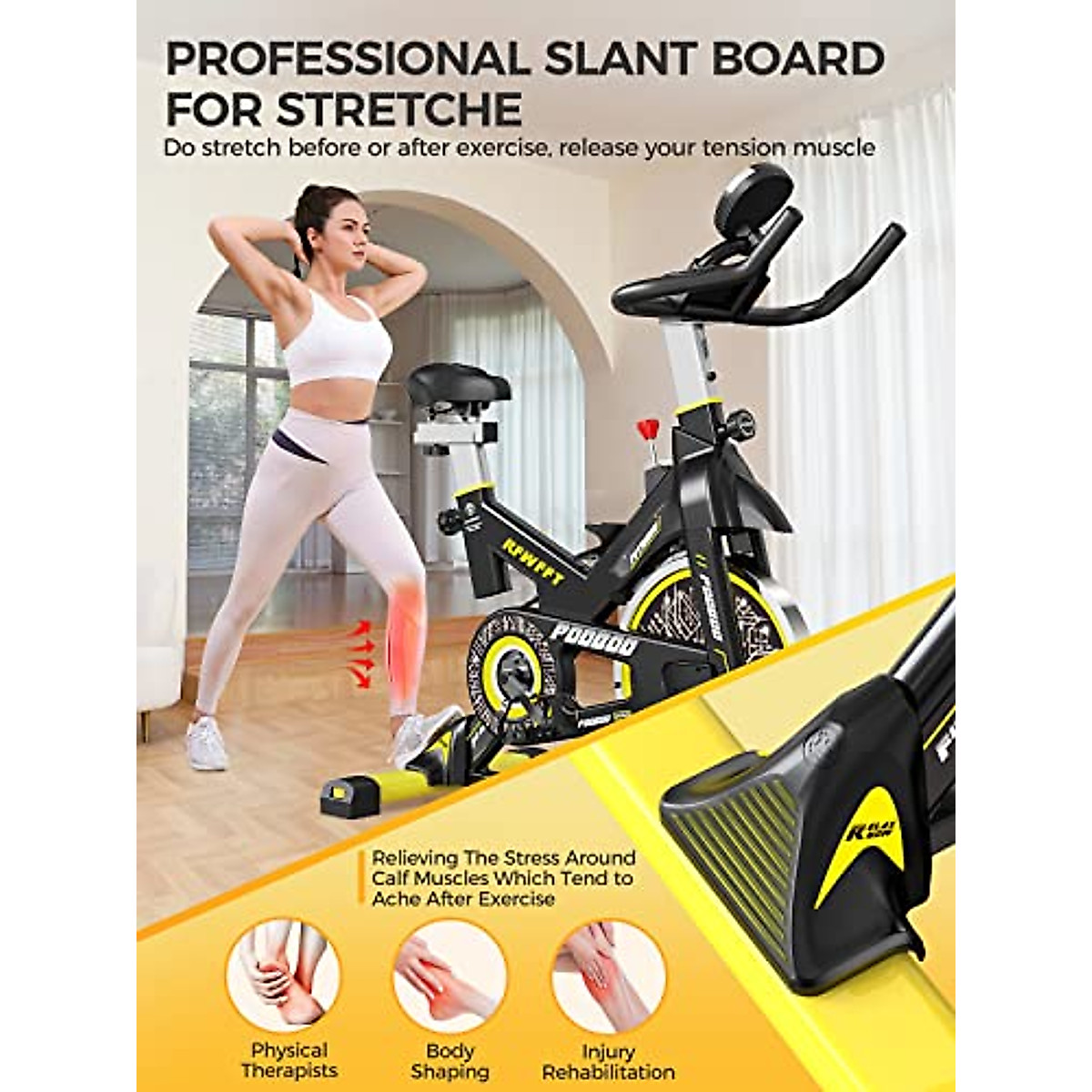 pooboo Indoor Cycling Bike, Belt Drive Indoor Exercise Bike Stationary LCD Monitor with Ipad Mount ＆Comfortable Seat Cushion for Home Cardio Workout Cycle Bike Training