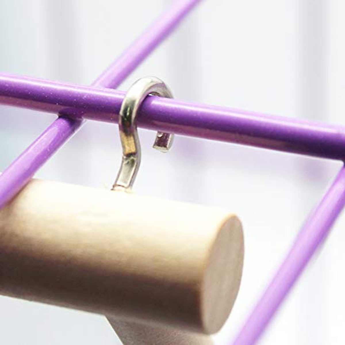 SONGBIRDTH Parrot Hanging Toys - Wooden Pet Bird Parrot Parakeet Hanging Mirror Play Toy Cage with Stand Perch for Medium and Small Parrot