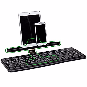 Mind Reader Anchor Collection, Over Keyboard Shelf for Cell Phone, Tablet, Pens and Accessories, Desktop Organizer, 13" L x 2" W x 3.5" H, Black