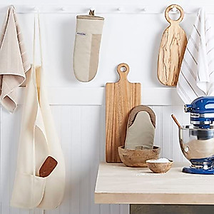 KitchenAid Beacon Two-Tone Non-Slip Oven Mitt Set, Milkshake/Beige, 5.75"x13", 2 Piece