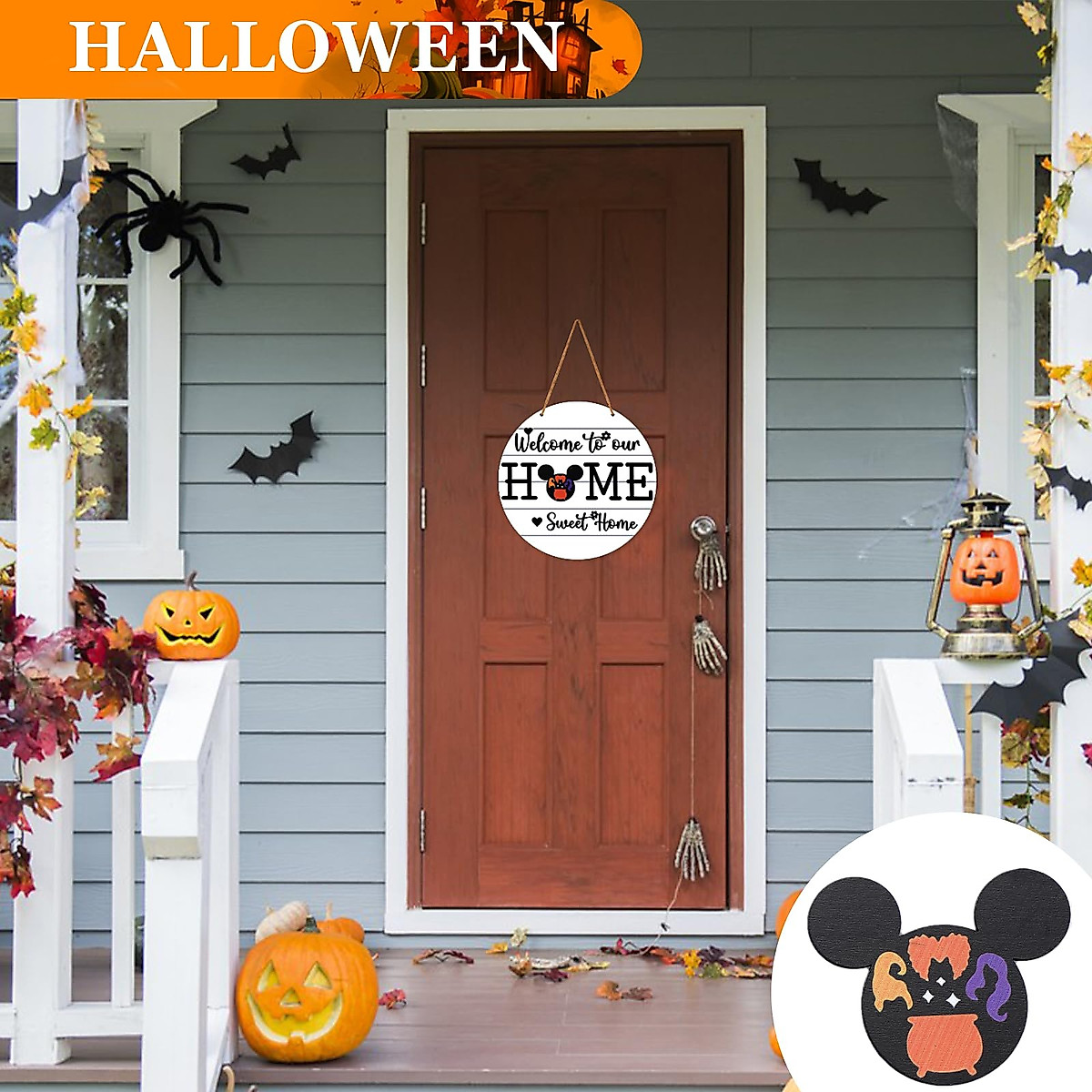 BDUSXYZ 13 Pcs Interchangeable Wooden Welcome Sign Seasonal Front Door Sign Farmhouse Wall Decoration, Door Hanging Wreath for Christmas (White)