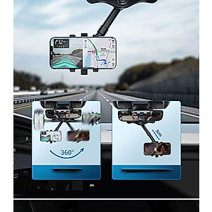 Youdiyla 360°Rotatable and Retractable Car Phone Holder - Rear View Mirror Phone Holder, Car Phone Holder Mount, Easy to Install and Remove, for All Mobile Phones and All Car