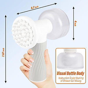Automatic Foaming Soap Dispenser Dog Brush, 2 in 1 Pet Bubble Bath Brush, One-click Bubble Dog Bath Brush Scrubber for Pets Deeper Cleansing, Dog Shampoo Brush with Soap Dispenser Saves Shower Gel