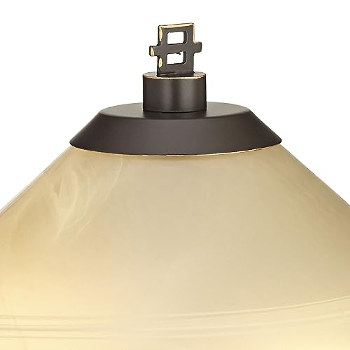 DKLIMA Table Lamp 23 1/2" High Bronze Cone Alabaster Art Glass Shade for Bedroom Living Room Bedside Nightstand