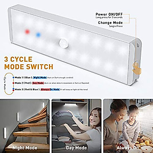 LED Closet Light with Charging Station, 20LEDs Dimmer Rechargeable Motion Sensor Under Cabinet Lighting with Remote Control, Wireless Stick-Anywhere Night Safe Light Bar for Wardrobe,Kitchen-5 Pcs