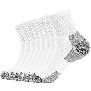 WANDER Men's Athletic Ankle Socks 3-8 Pairs Thick Cushion Running Socks for Men&Women Cotton Socks 7-9/9-12/12-15 (8 Pair A0-white, M)