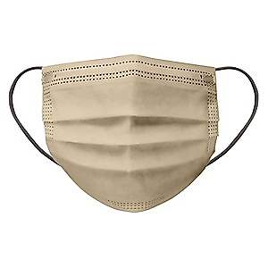 50 Pack Thanksgiving Days Disposable_Face_Masks_for Adult, 3 Layer Disposable Face Protection for Holiday Party(Khaki, 50 PCS)