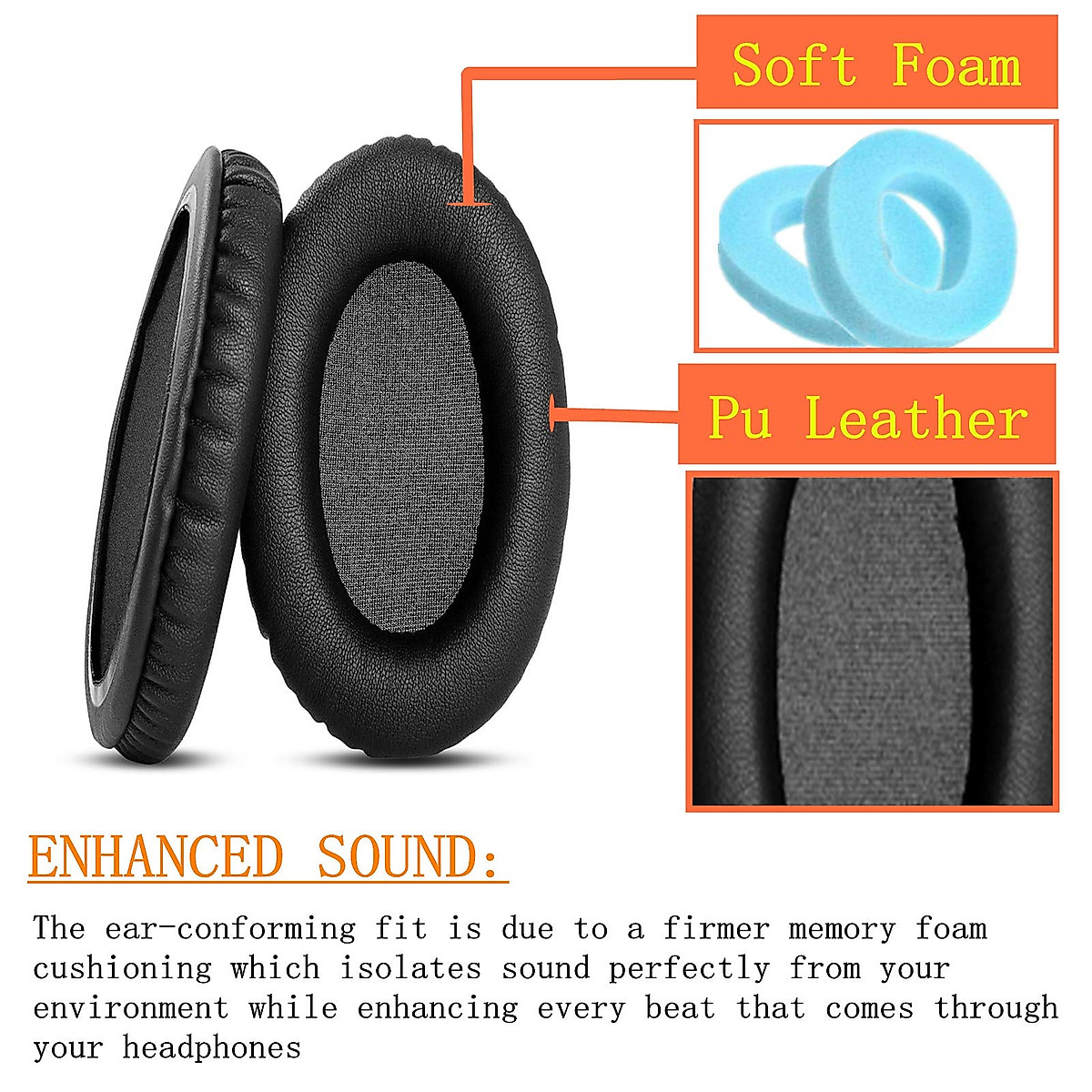 1 Pair Replacement Ear Pads Earpad Cushions Foam Pillow Cover Compatible with Microsoft Lifechat LX-3000 LX 3000 Headset Headphone